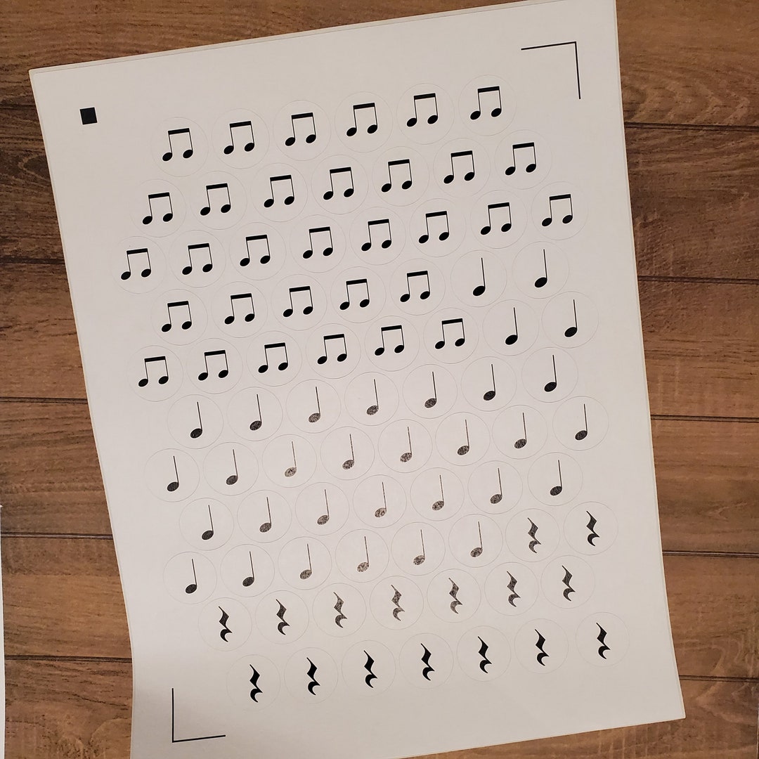 Large .85" Basic Duple Meter Rhythm Stickers to Create Your Own Rhythm ...