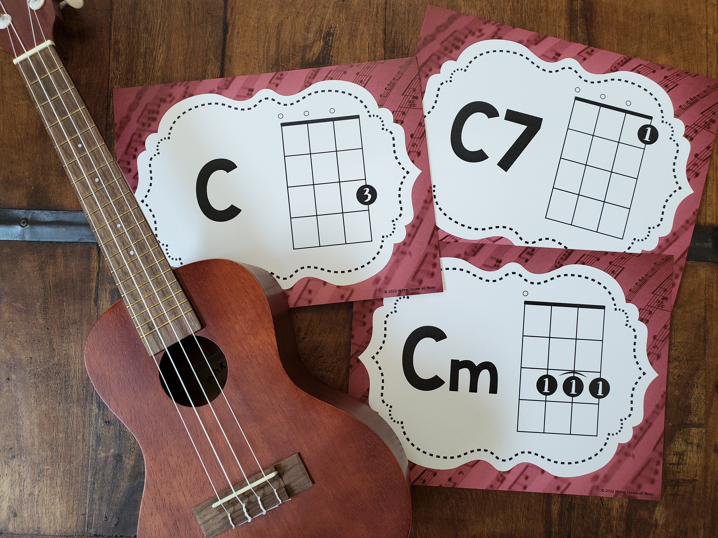 Carteles de acordes de ukelele Tablas de dedos - Etsy México