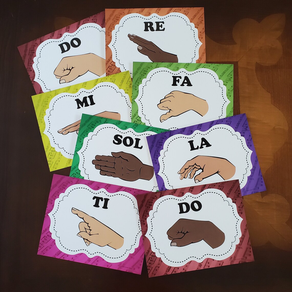 Rainbow Multicultural Curwen Kodaly Solfege Hand Signs for - Etsy