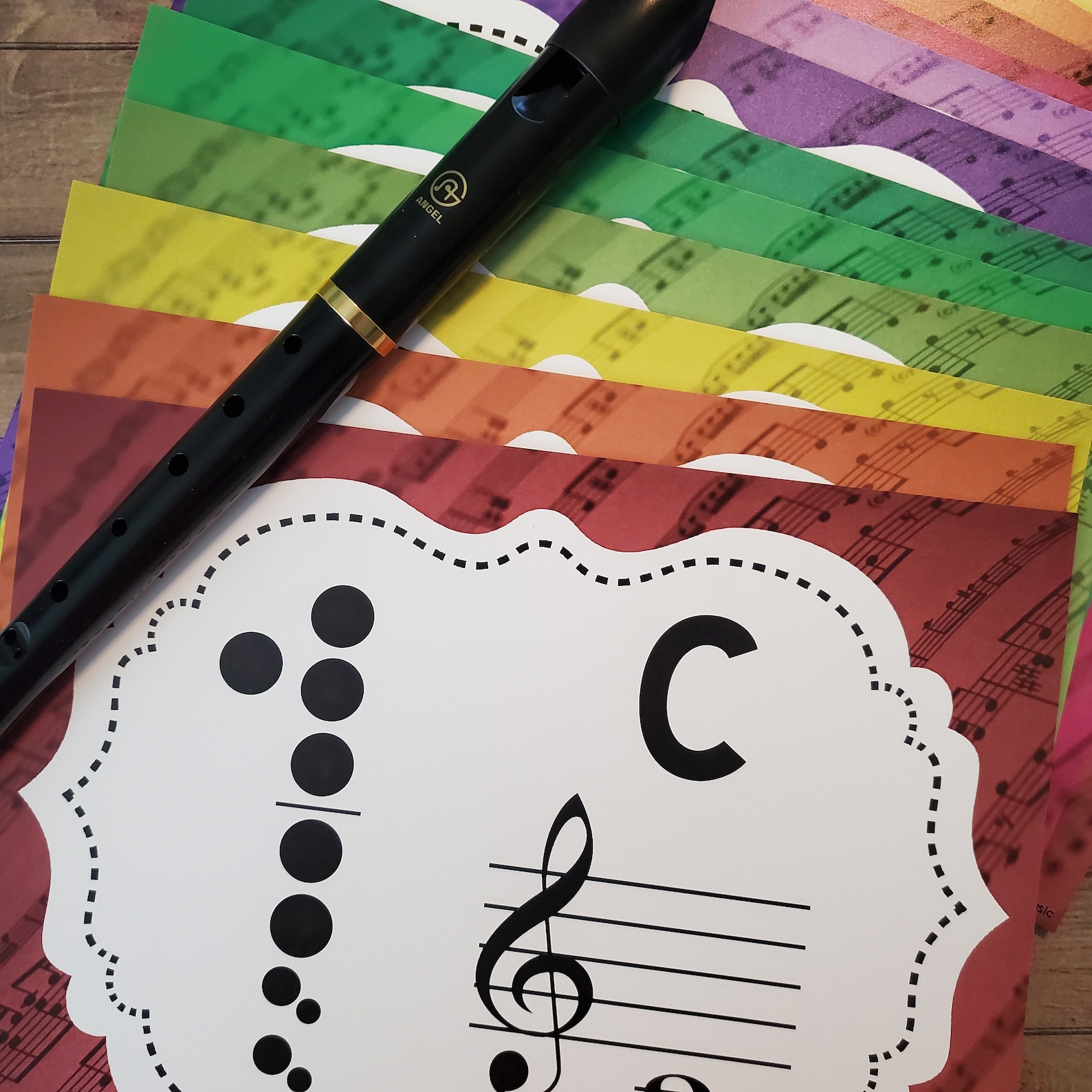 Rainbow Recorder Fingering Posters for Music Classroom - Etsy