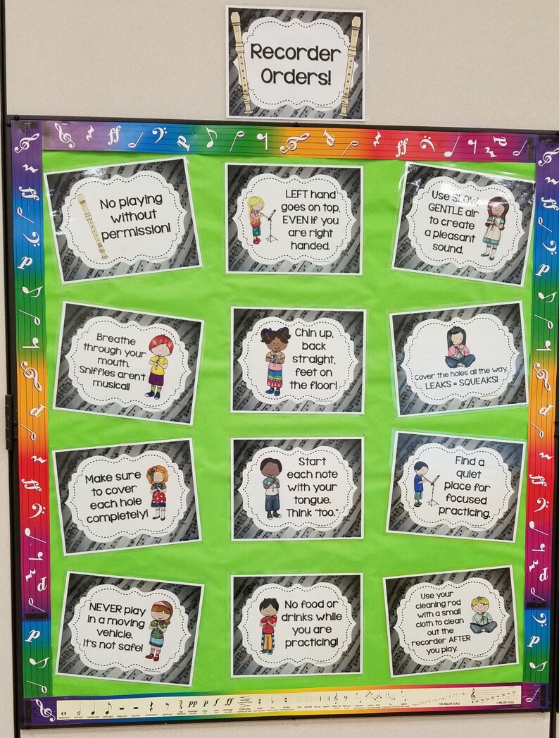 Recorder Rules Posters for Music Class Bulletin Board - Etsy