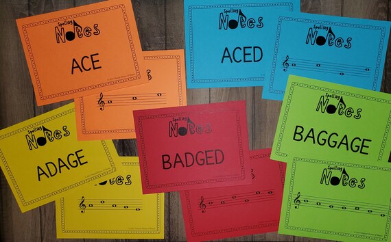 64 Treble Clef Note Spelling Flash Cards - Etsy