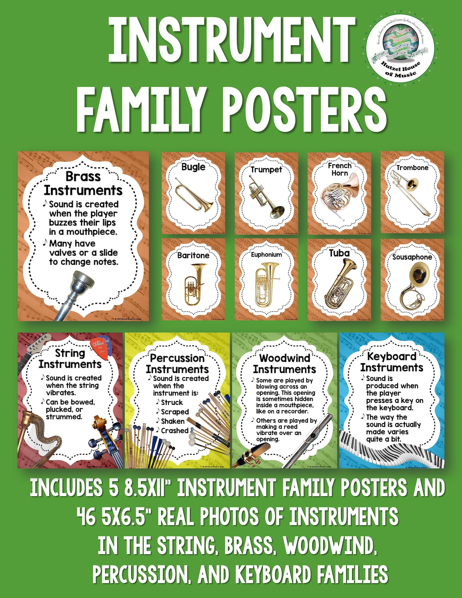 Real Photo Instrument Family Poster Set - Etsy