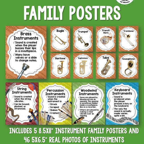 Real Photo Instrument Family Poster Set - Etsy