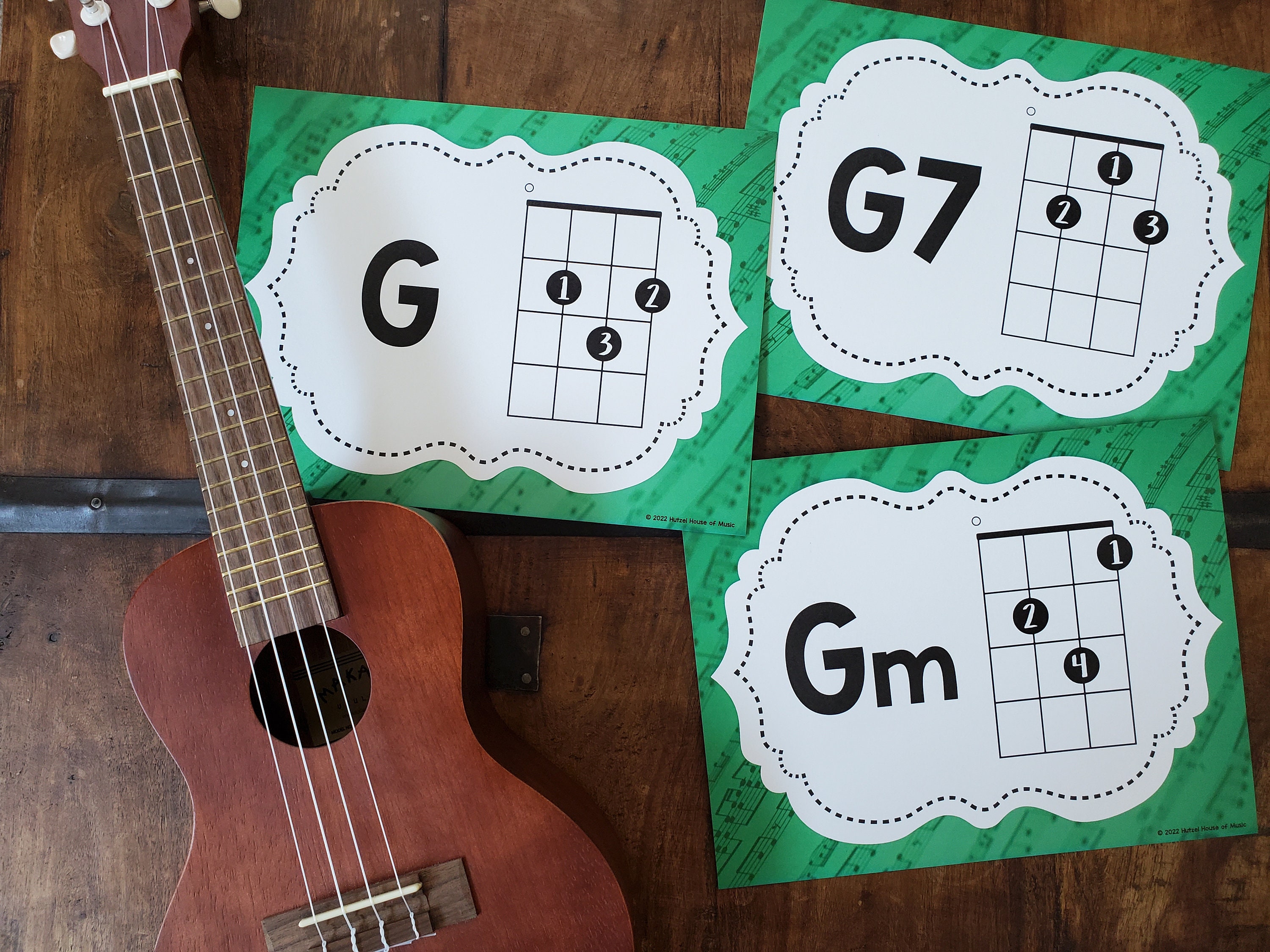 Carteles de acordes de ukelele Tablas de dedos - Etsy México