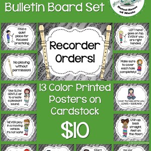 Recorder Rules Posters for Music Class Bulletin Board - Etsy