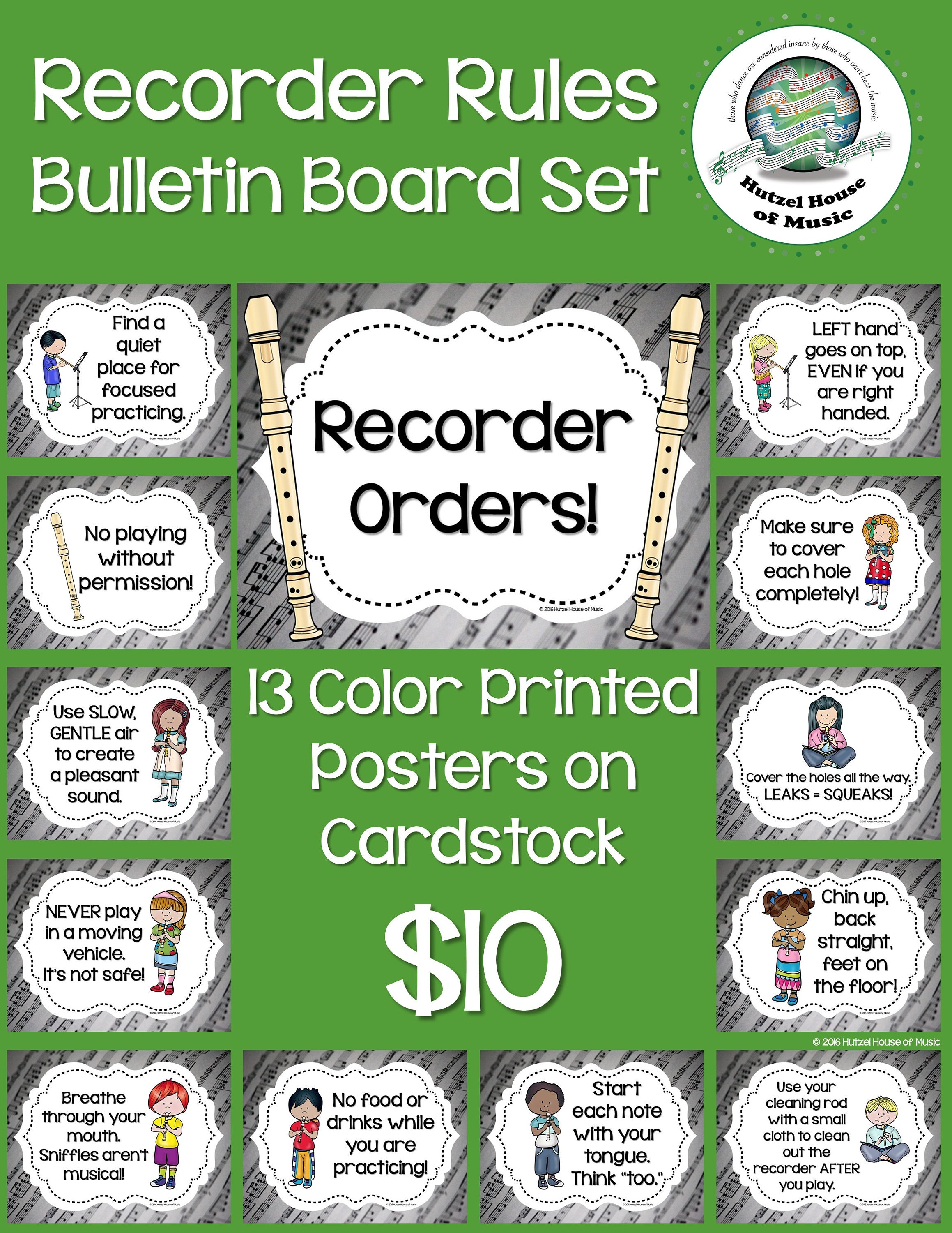 Recorder Rules Posters for Music Class Bulletin Board - Etsy UK