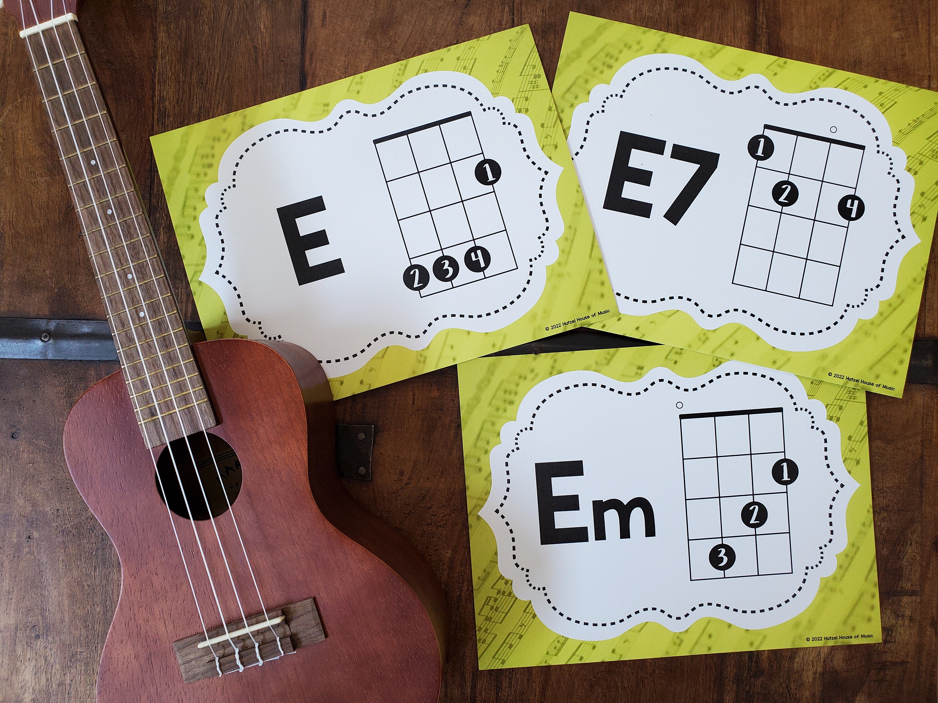 Carteles de acordes de ukelele Tablas de dedos - Etsy México