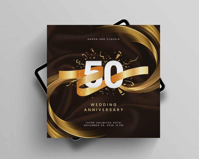 Elegant Wedding Anniversary Invitation Set, Personalized Invite Cards ...
