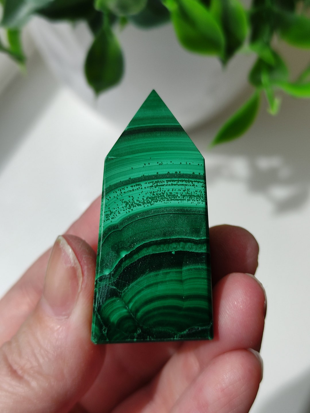 Miniature Malachite Tower, H, Malachite Tower, Malachite Point, Green ...