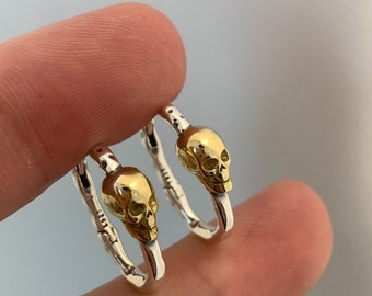 Skull Hoop Earrings - Etsy