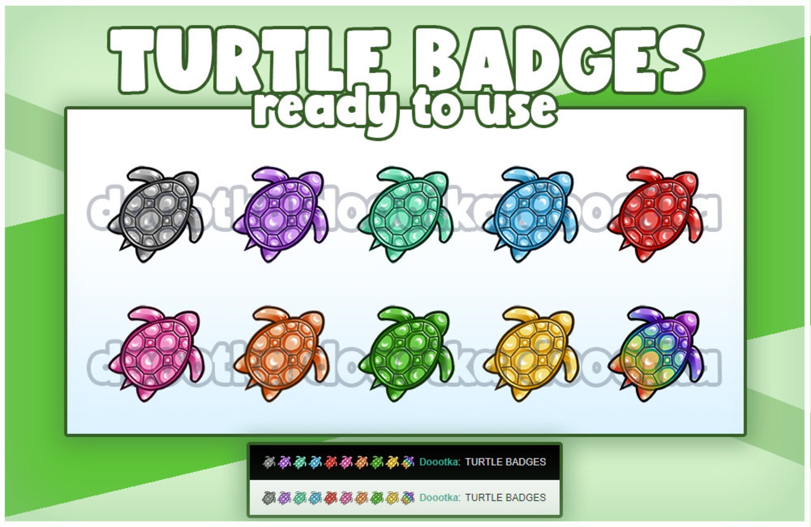 10 TWITCH BADGES Turtles - Etsy