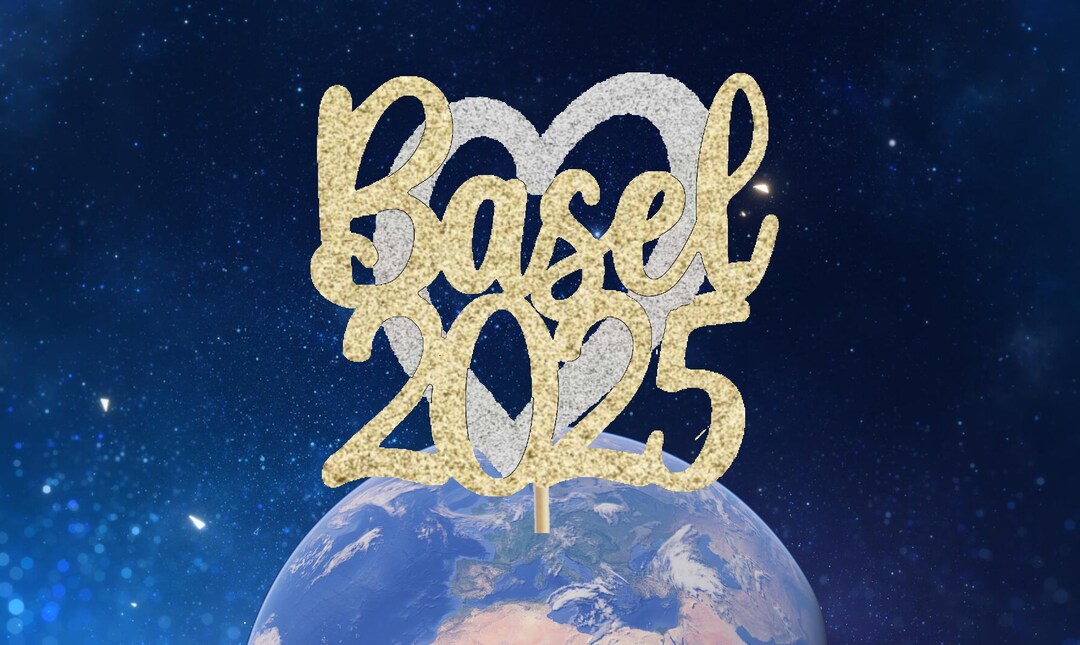 Eurovision Cake Topper, Basel 2025, Eurovision Centrepiece, Swiss Heart ...