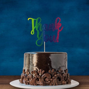 Thank You Cake Topper, Thank You Topper, Glitter Cake Topper - Etsy