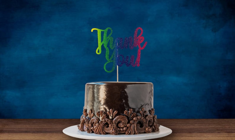 Thank You cake topper Thank You topper Glitter cake topper | Etsy