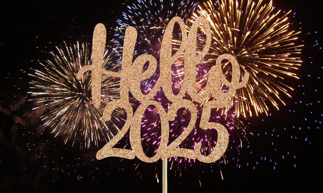 Hello 2025 Cake Topper, Happy New Year Cake Topper, New Year Topper ...