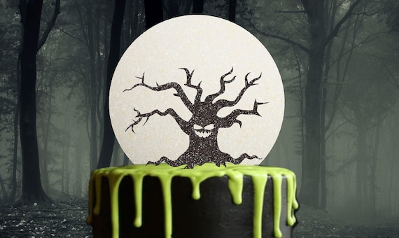 Halloween Cake Topper Scary Tree Creepy Tree Halloween | Etsy