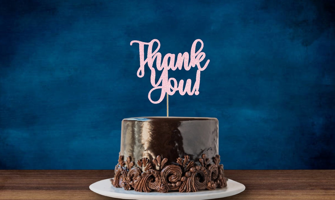 Thank You Cake Topper Thank You Topper Glitter Cake Topper - Etsy