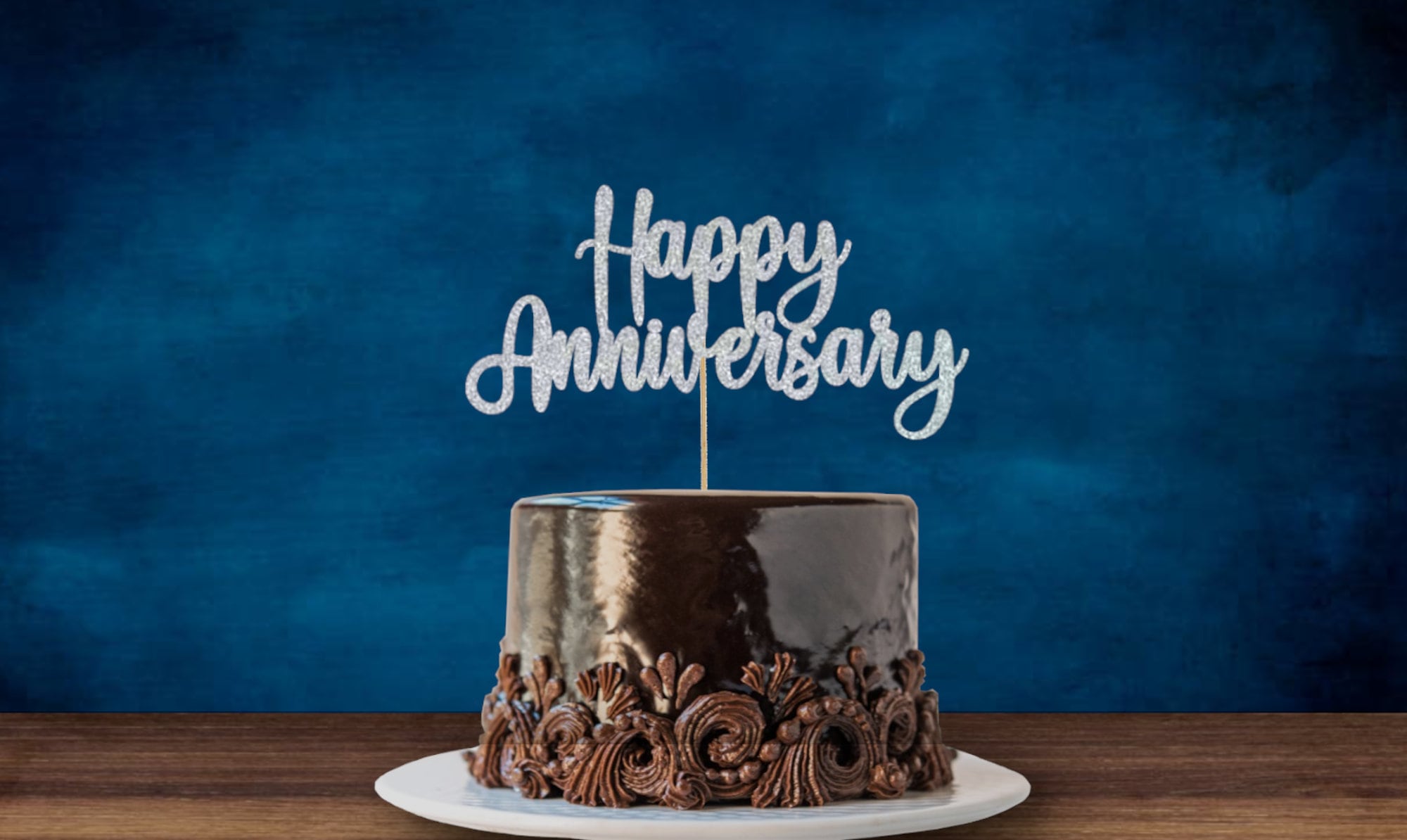 Happy Anniversary Cake Topper Anniversary Topper Cake - Etsy