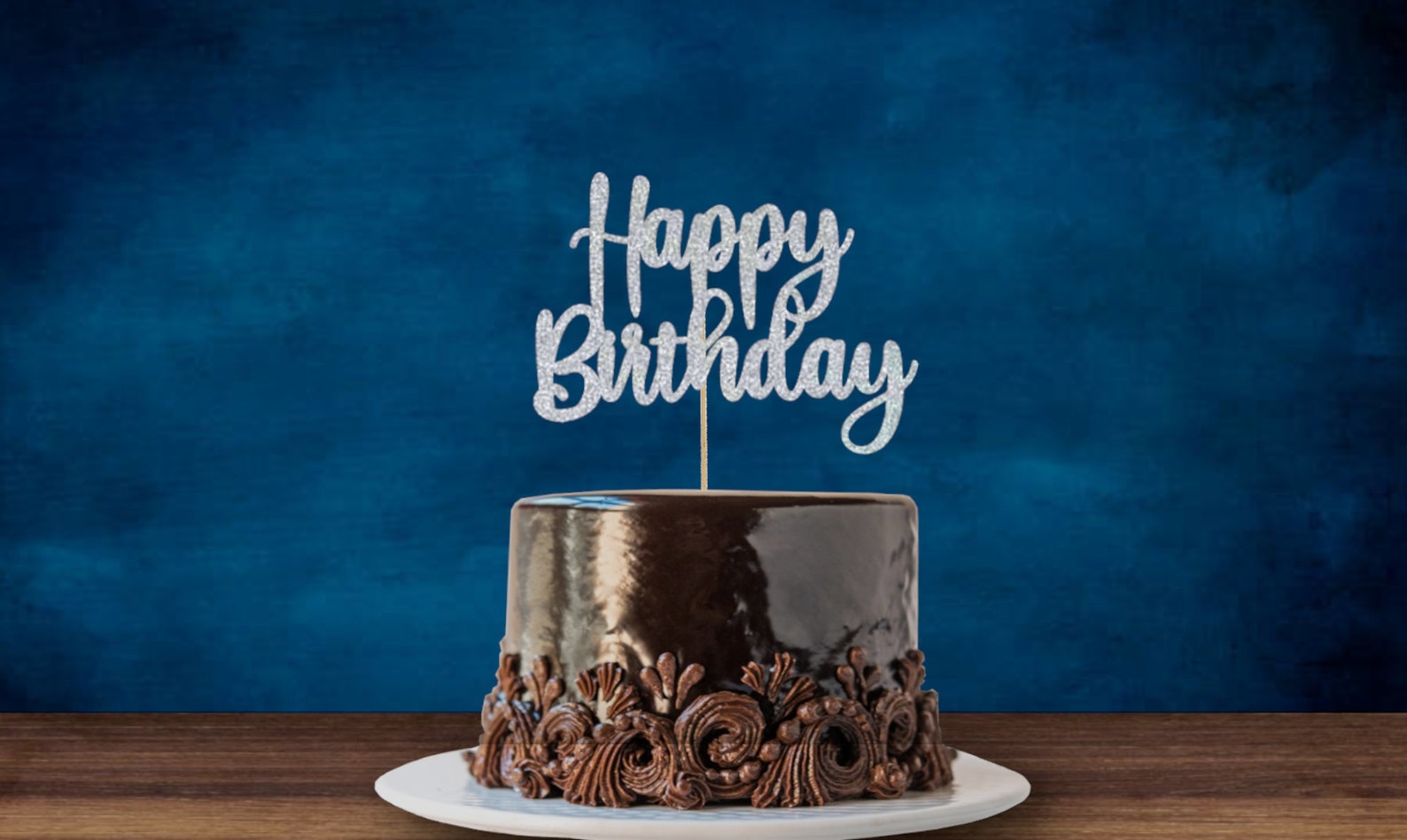 Happy Birthday Cake Topper, Glitter Card, 1st Class Dispatch Standard ...
