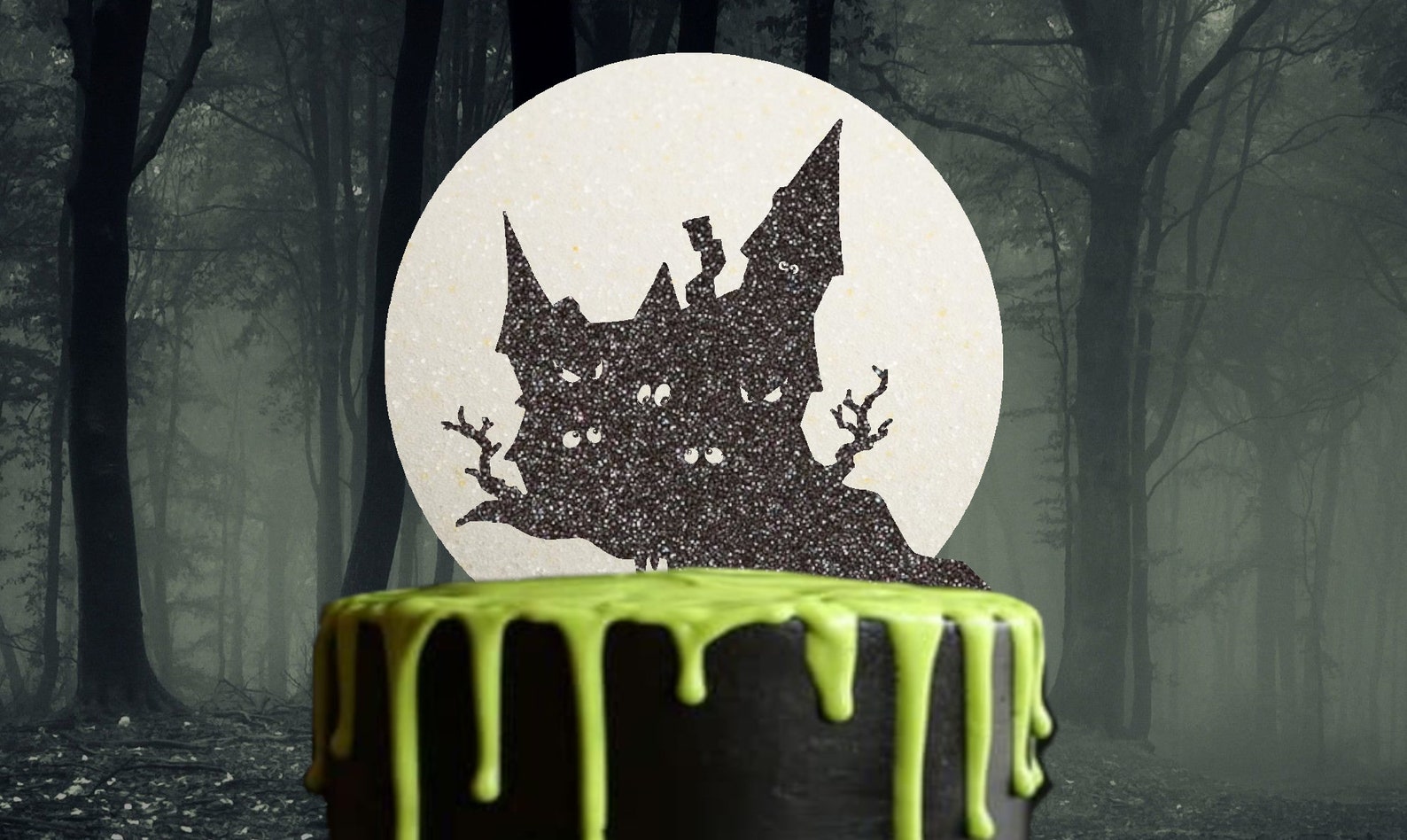 Halloween Cake Topper, Haunted House, Haunted Mansion, Scary Cake ...