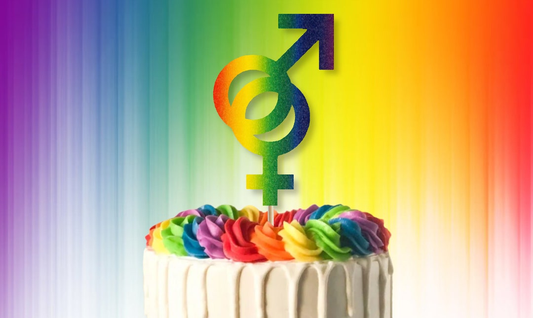 Bi Symbol Pride Cake Topper, LGBT Cake Topper, Cake Topper, Pride Party ...