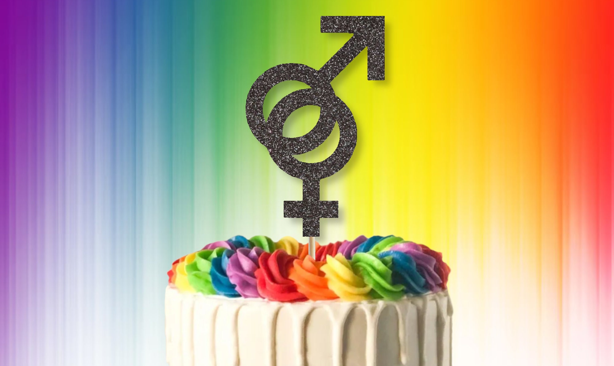 Bi Symbol Pride Cake Topper LGBT Cake Topper Cake Topper - Etsy