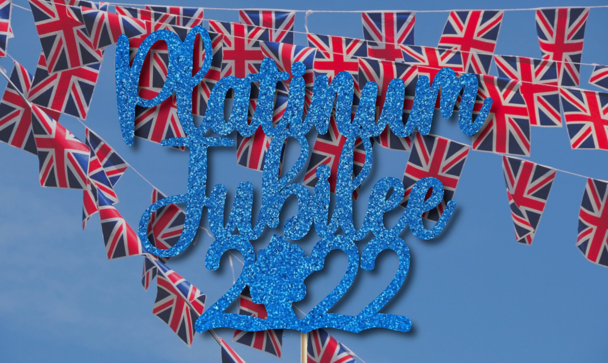 Queens Jubilee Cake Topper Queens Platinum Jubilee - Etsy UK
