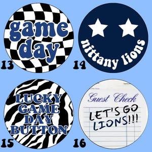 Penn State Inspired Game Day Buttons | Pin Lions University Fan ...