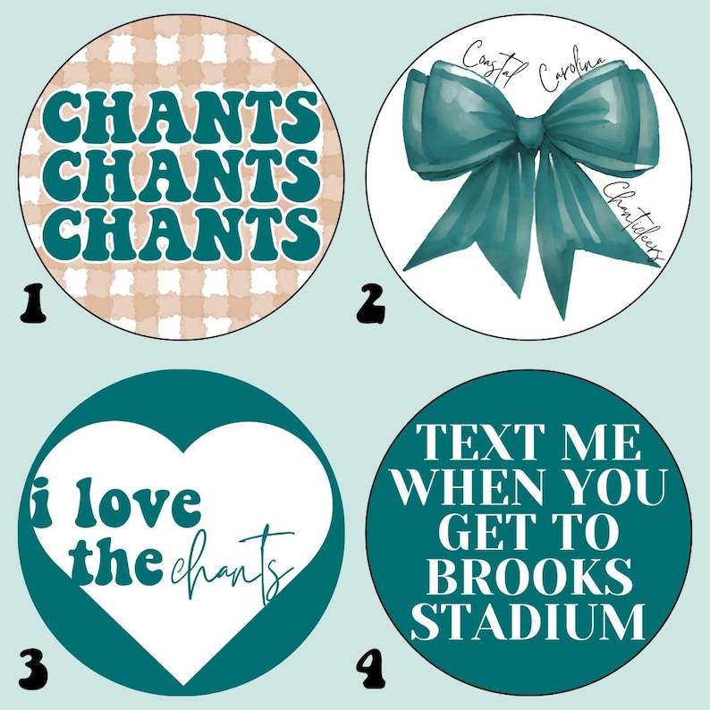 Coastal Carolina Inspired Game Day Buttons | Pin Chanticleers ...