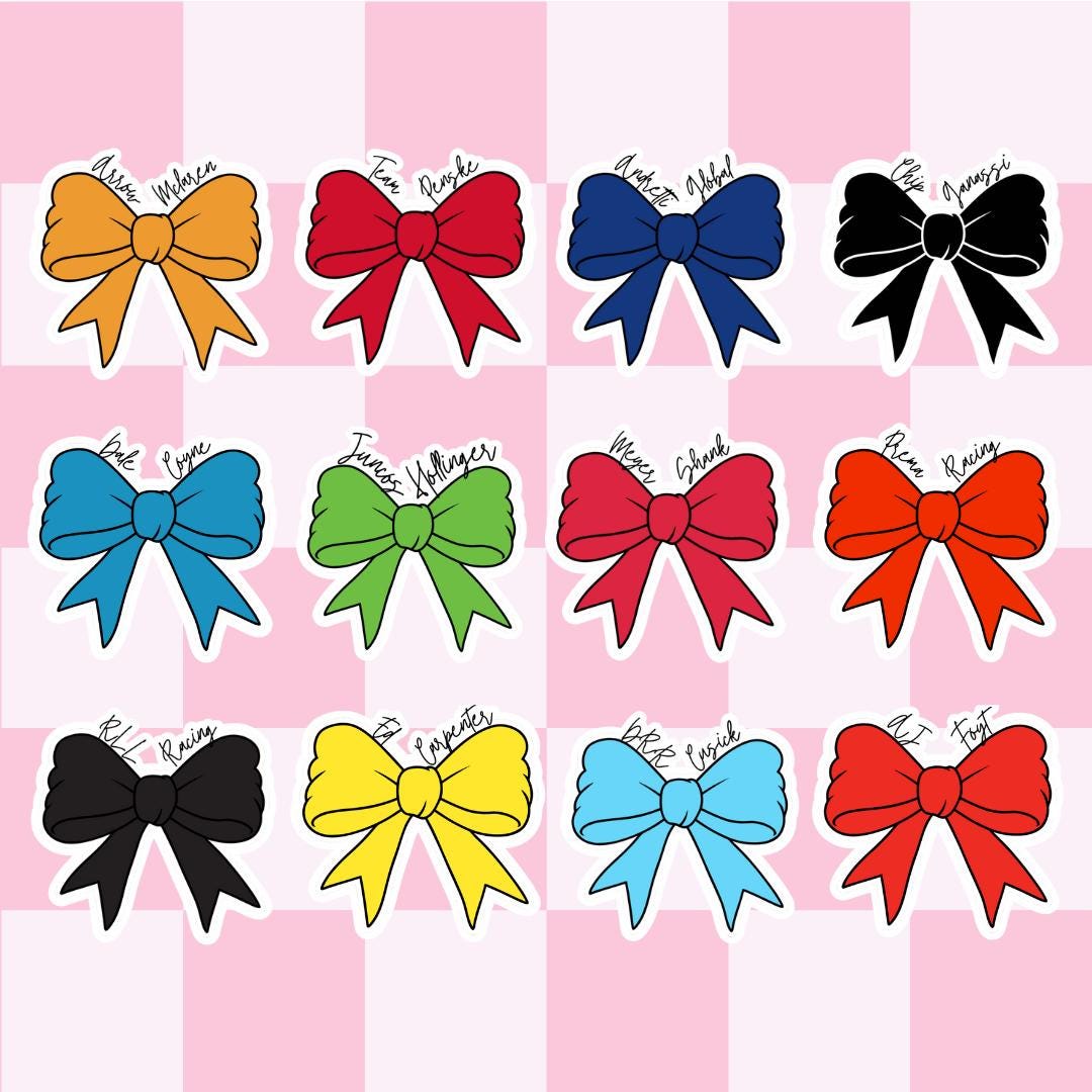 Indycar Bow Team Sticker | Indycar Trendy Cute Gift for Her Motorsports ...