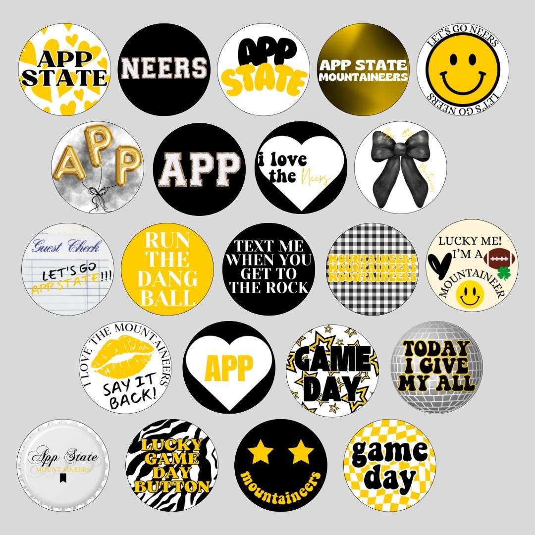 APP Appalachian State Game Day Buttons | Pin Mountaineers Neers Fan ...