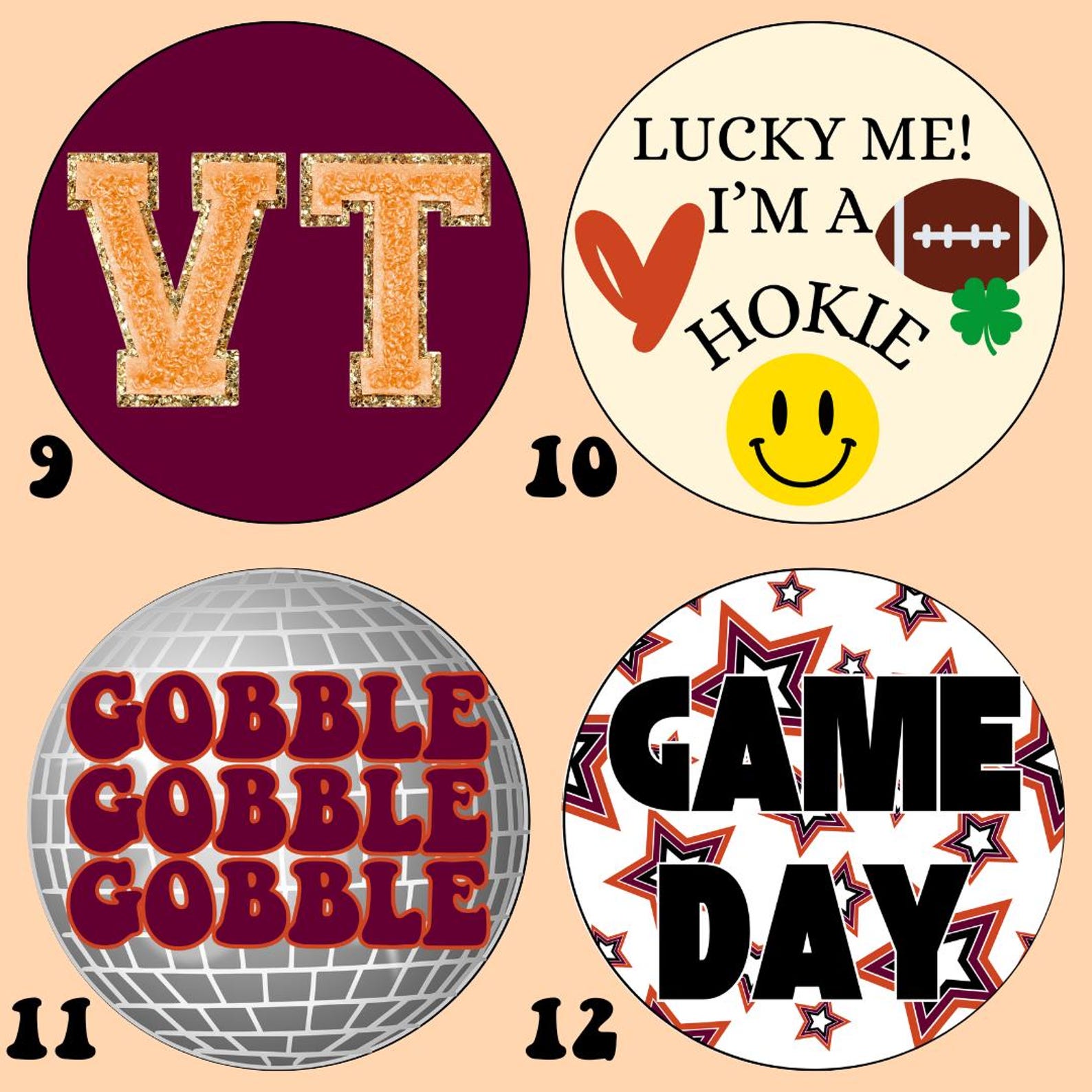 Virginia Inspired Game Day Buttons | Pin Hokies Fan Accessories Spirit ...