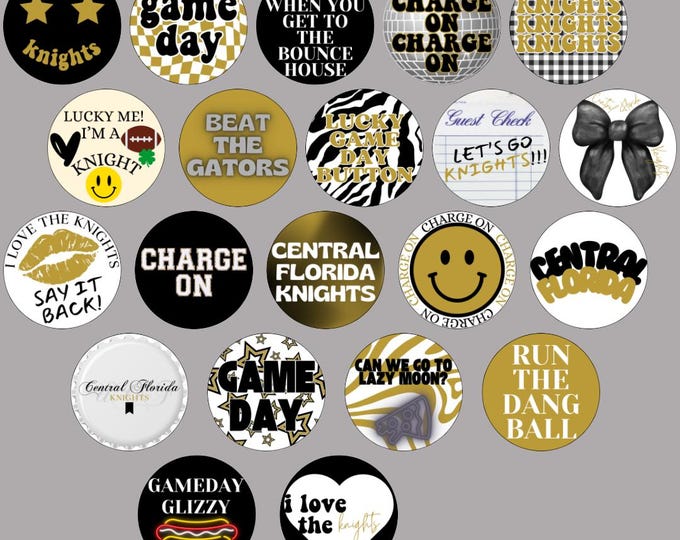 UCF Knights Tailgate 3" Buttons, Pin, University of Central Florida ...