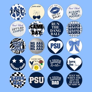 Penn State Inspired Game Day Buttons | Pin Lions University Fan ...