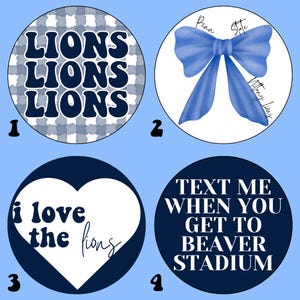 Penn State Inspired Game Day Buttons | Pin Lions University Fan ...
