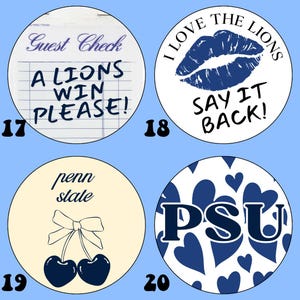 Penn State Inspired Game Day Buttons | Pin Lions University Fan ...