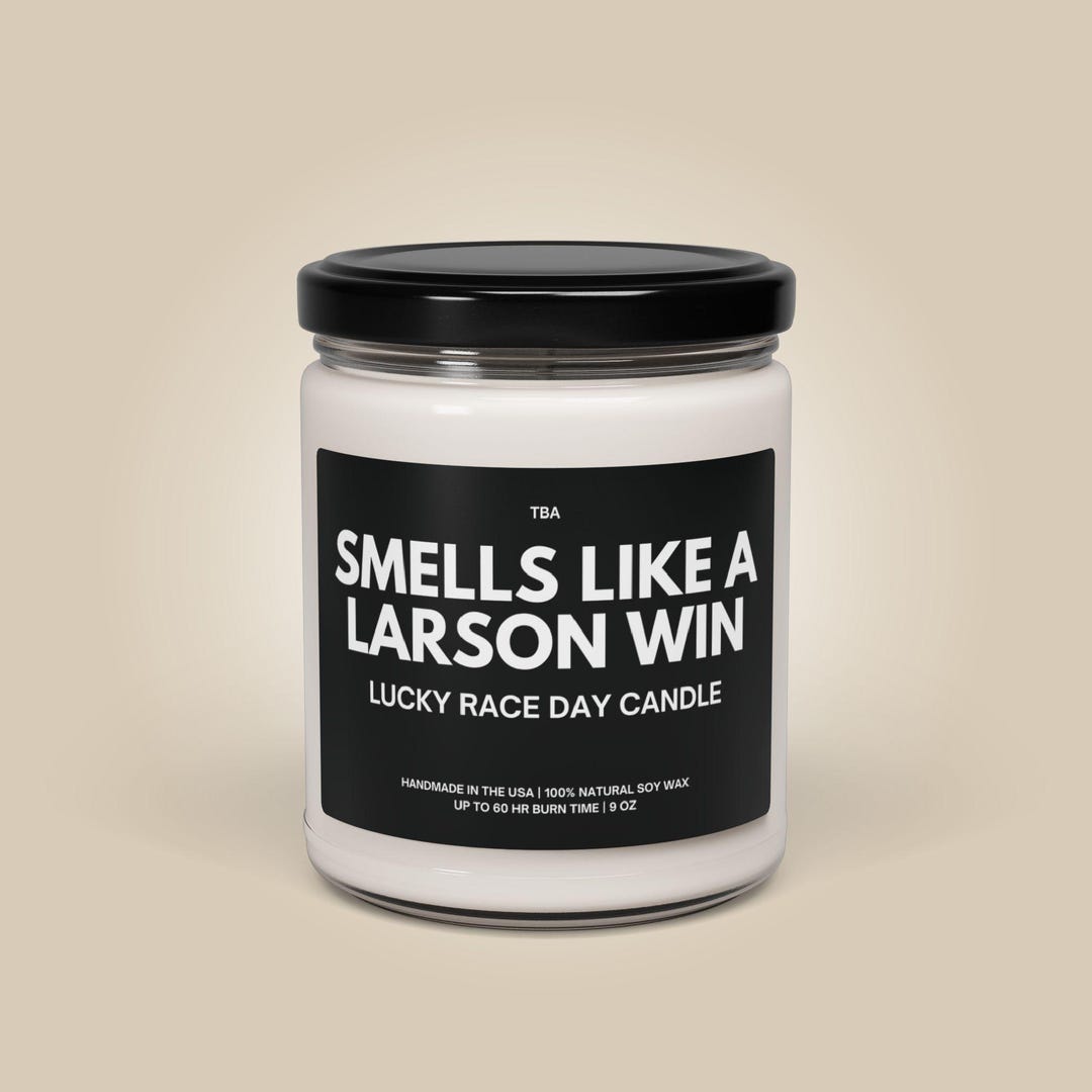 Larson NASCAR Inspired Fan Gift, Lucky Candle, 9oz Soy Candle ...