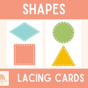 Shapes Lacing Cards | Lacing Cards | Tracing Cards | Yarn Lacing Cards ...