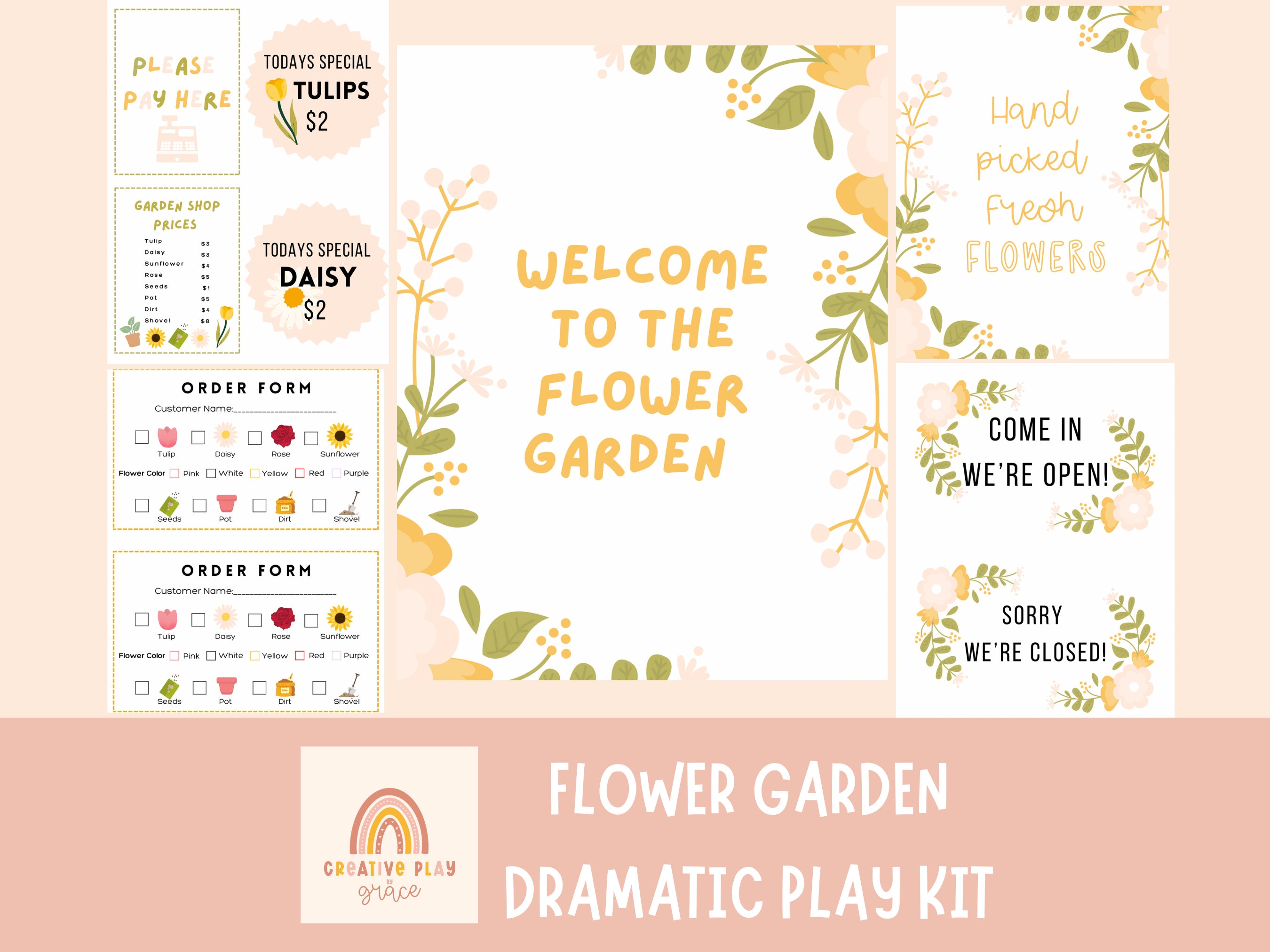 Flower Garden Dramatic Play, Pretend Play, Play Kit, Classroom Dramatic ...