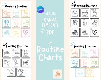 Kids Editable Chore Chart, Routine Chart, Responsibilities, Kids Flip ...