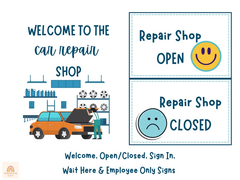 Mechanic Car Repair Shop Dramatic Play, Pretend Play, Play Kit ...