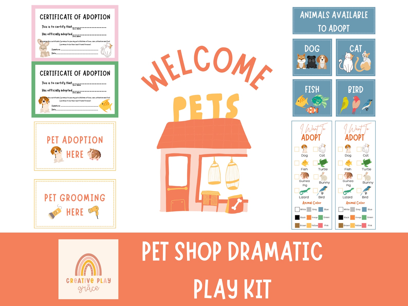 Pet Shop Dramatic Play, Pretend Play, Play Kit, Classroom Dramatic Play ...