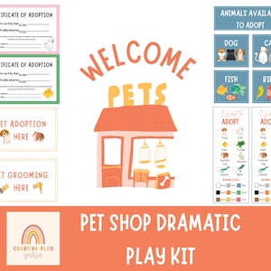 Pet Shop Dramatic Play, Pretend Play, Play Kit, Classroom Dramatic Play ...