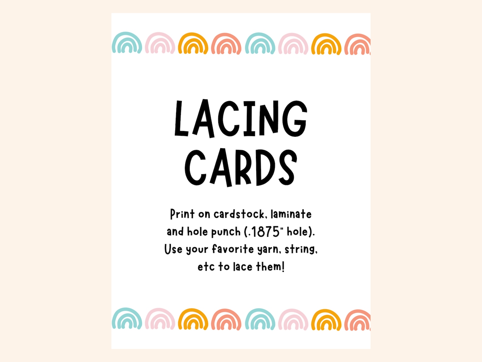 Shapes Lacing Cards | Lacing Cards | Tracing Cards | Yarn Lacing Cards ...
