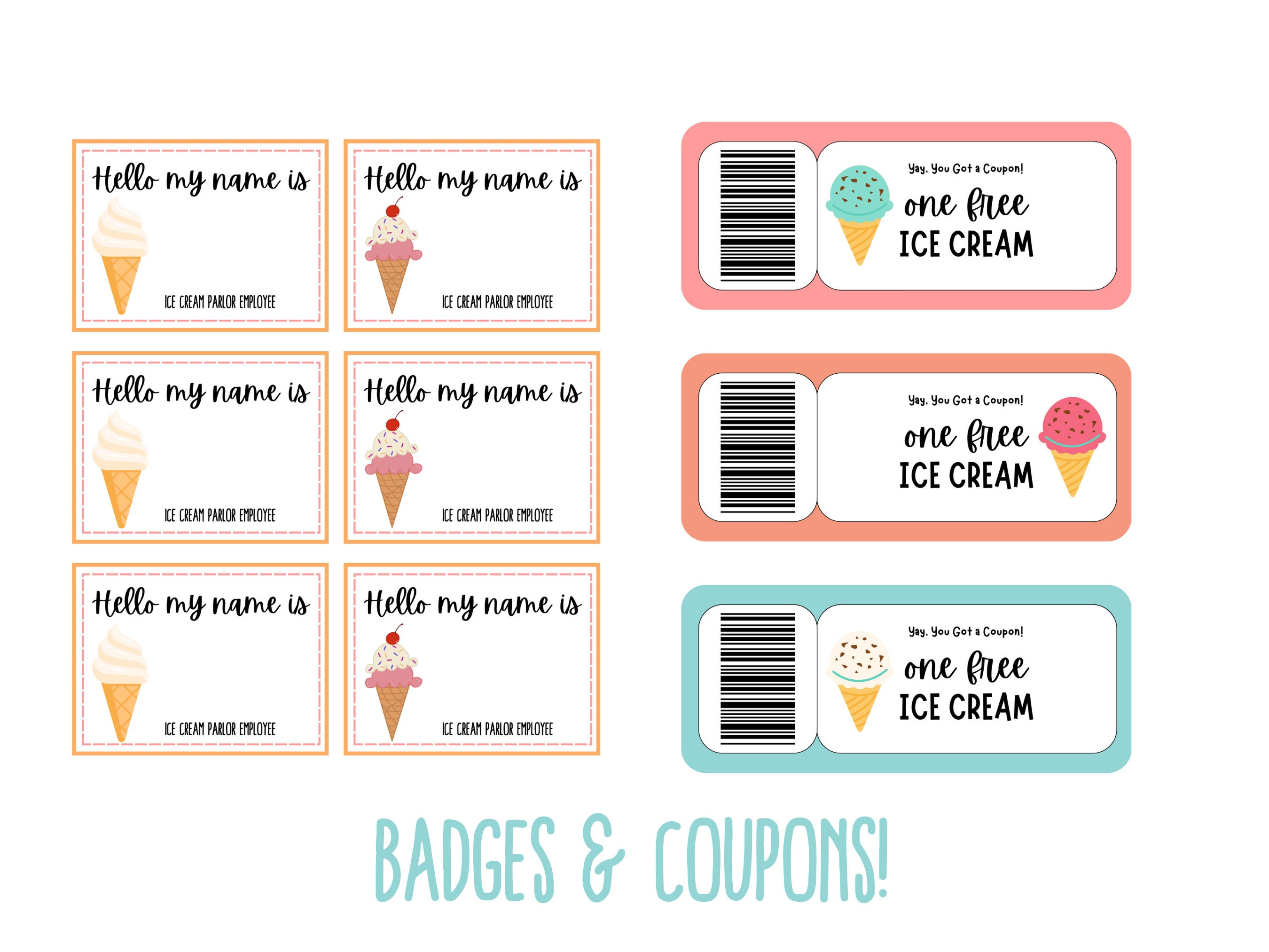 Ice Cream Parlor Dramatic Play, Pretend Play, Play Kit, Classroom ...