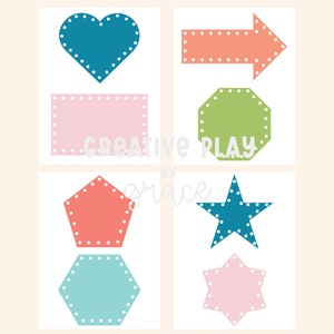 Shapes Lacing Cards | Lacing Cards | Tracing Cards | Yarn Lacing Cards ...