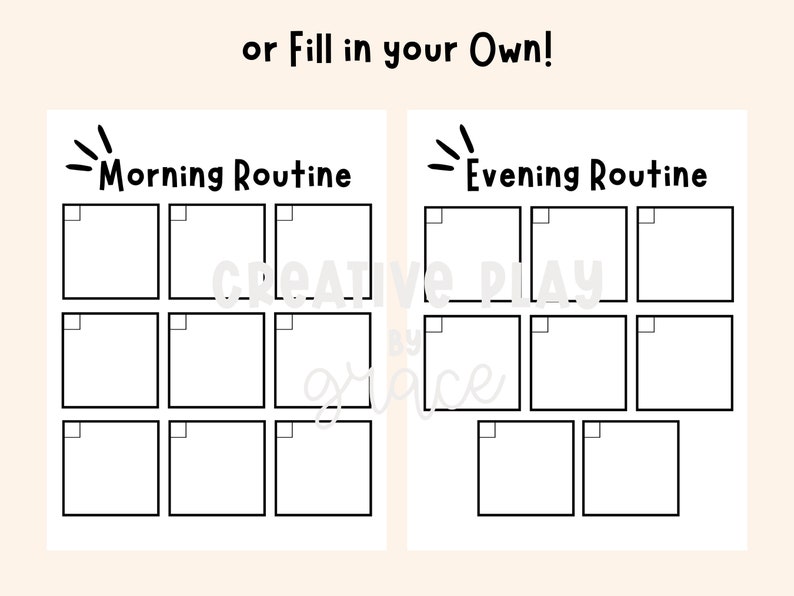 Simple Kids Editable Chore Chart, Routine Chart, Responsibilities, Kids ...
