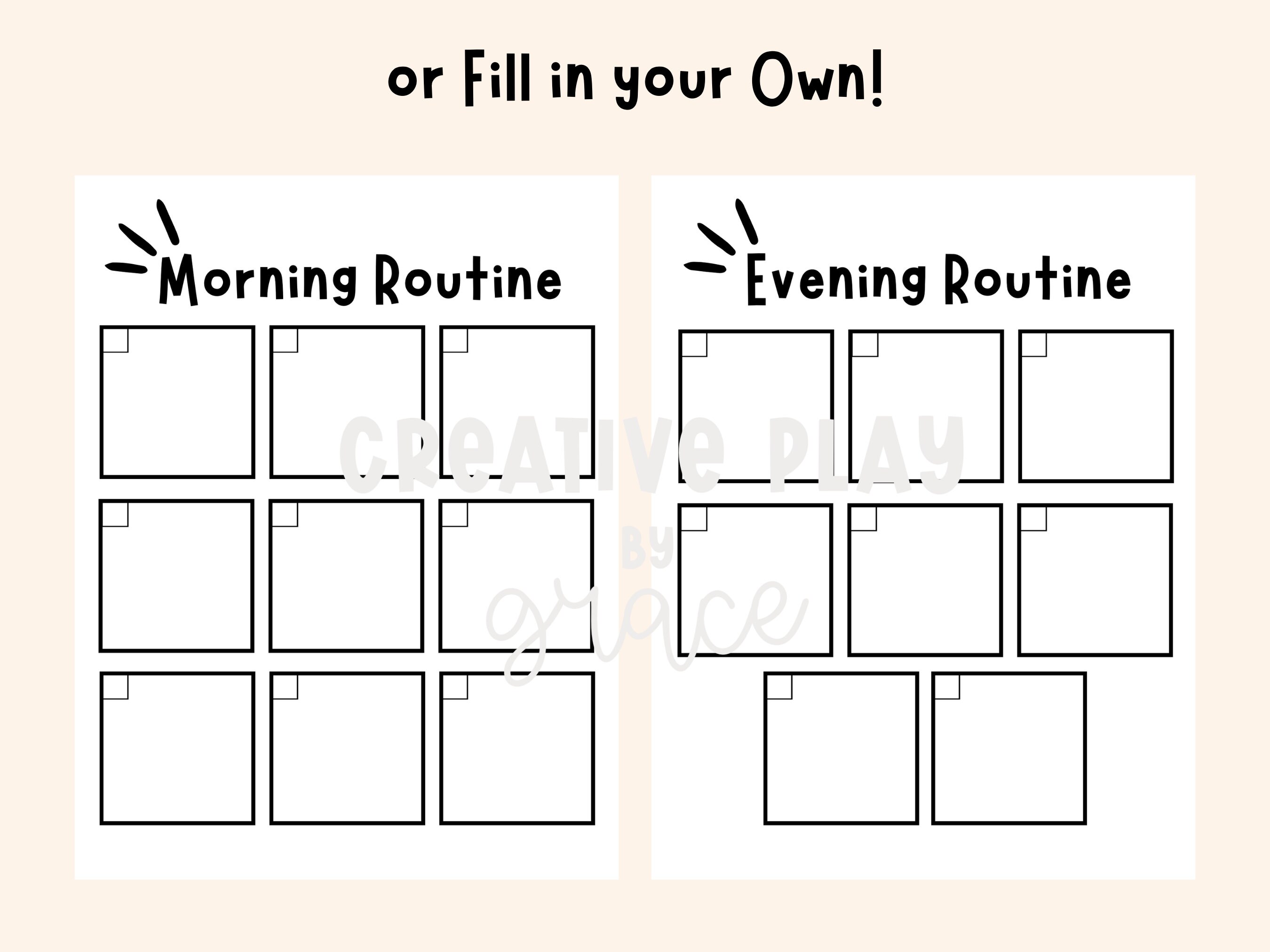 Simple Kids Editable Chore Chart, Routine Chart, Responsibilities, Kids ...