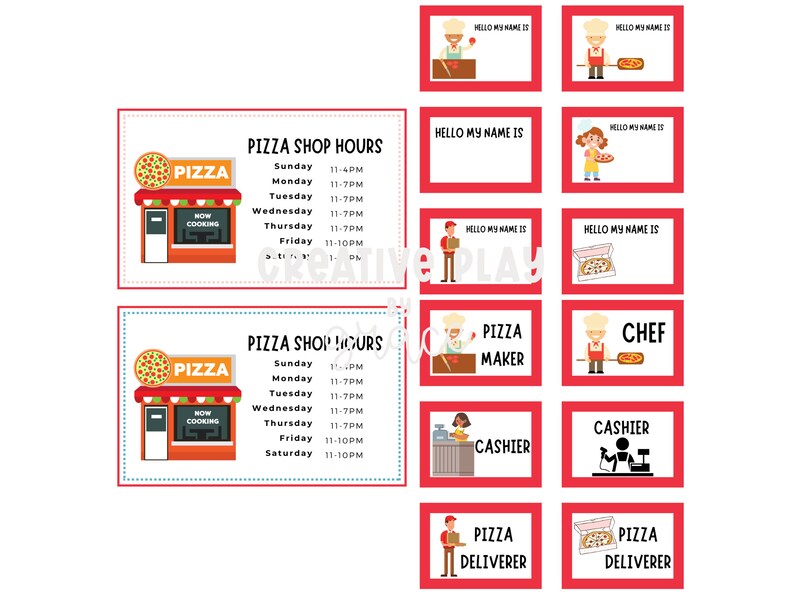 Pizza Shop Dramatic Play, Pretend Play, Play Kit, Classroom Dramatic ...
